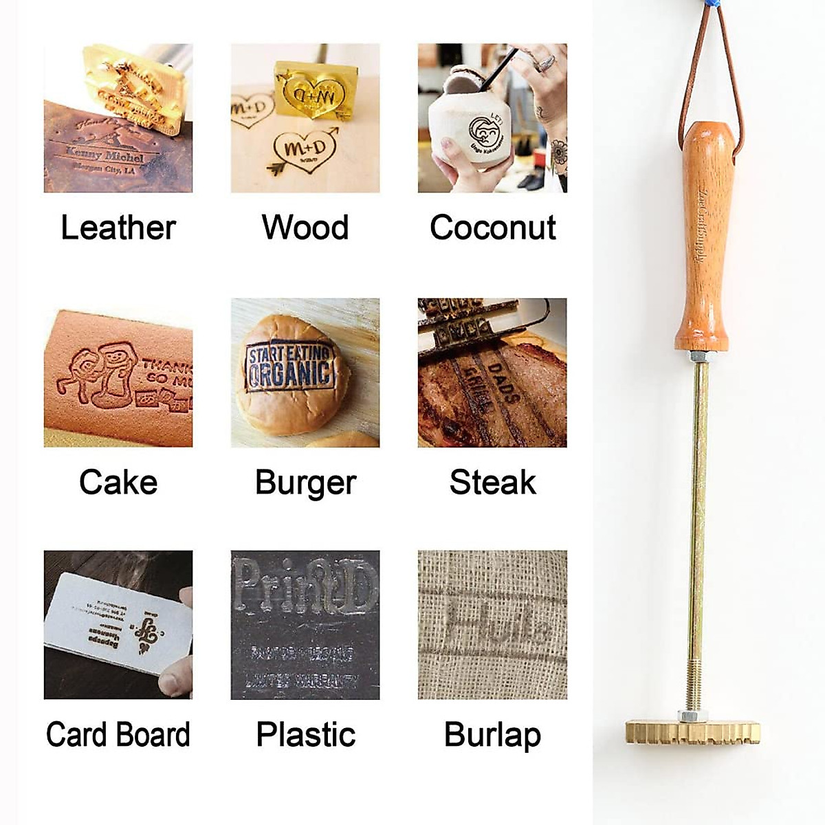 Custom Logo Wood Branding Iron, Leather Iron Stamp,Wood Iron/Wedding Gift,Handcrafted by Design (1"x1")