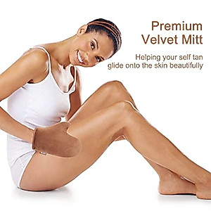 GAIYAH Self Tanning Mitt Applicator Self Tanner Mitt Applicator Tanning Mitts Self Tanner With Thumb Ultra Soft Tanning Glove For Self Tan Mitt Applicator