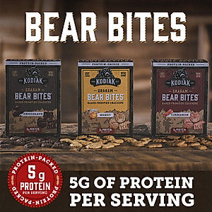 Kodiak Cakes Bear Bites Graham Crackers Variety Pack: Honey, Chocolate & Cinnamon Snacks