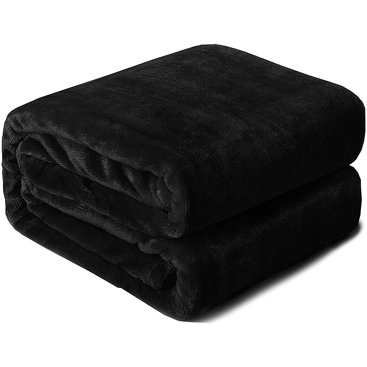 EIUE Comfortable Flannel Throw Blanket,Twin Size Full Body Warming Premium Fleece Bedding Quilt,Reversible Microfiber Blanket for All Season(Black,60x80inch)