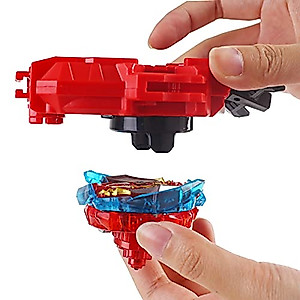 Launcher and Grip,Sparking Left&Right L/R Two-Way Launcher Compatible with All Bey Burst Series Bey Battling-Red
