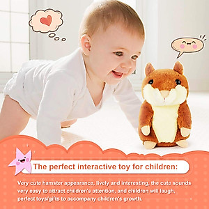 KMUYSL Toddler Toys Hamster Repeats What You Say Toys for 3 4 5+ Years Old, Stocking Stuffers for Boys Girls, Interactive Fun Toys for Kids, Birthday Gifts for Baby Toddlers