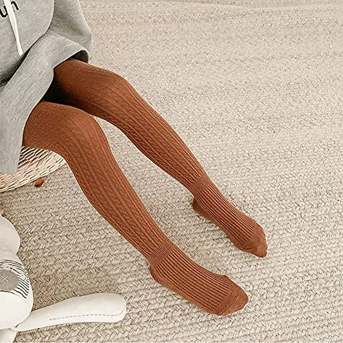 4/5 Pack Baby Girls Cable Knit Tights Cotton Rich Toddler Footed Stockings Thick Winter School Leggings Dance Pantyhose