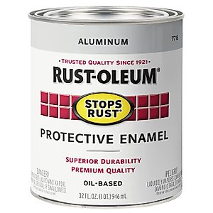 Rust-Oleum 7715502 Stops Rust Brush On Paint, Quart, Metallic Aluminum