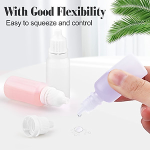 50 Pack 15ml Plastic Dropper Bottle Empty Eye Dropper Bottles Squeezable Liquid Dropper Container with Screw Cap for Eye Drops Ear Drops Oils Saline