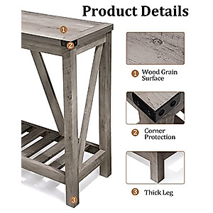 JOINHOM Entryway Table - Wood Console Table with Shelves, Farmhouse Sofa Table for Entryway, Living Room, Hallway