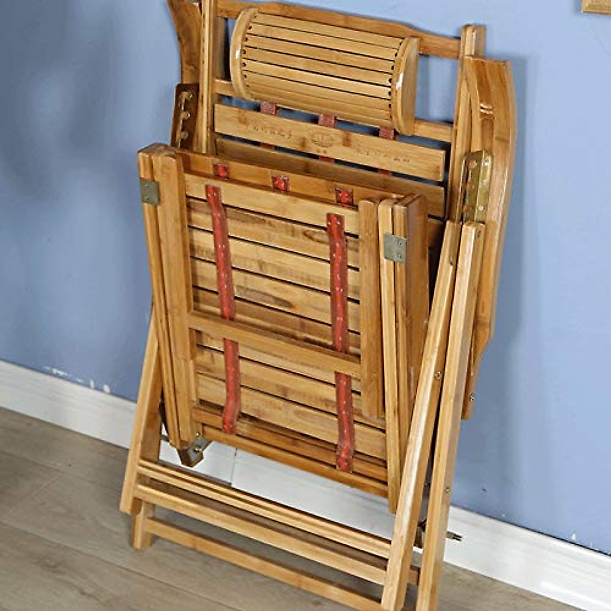 LIRUXUN Folding Rocking Chair Armchair W/Footrest&Massage Mahogany Finish Foldable Rocker Outdoor Patio Furniture Chair Recliner