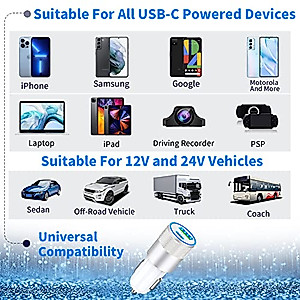 [Apple MFi Certified] iPhone Car Charger Fast Charging, KYOHAYA 48W Dual Port Type-C PD&QC 3.0 Car Charger with 2Pack Lightning Cable + 20W USB-C Power Adapter for iPhone 14 13 12 11 Pro/XS/XR/SE/iPad