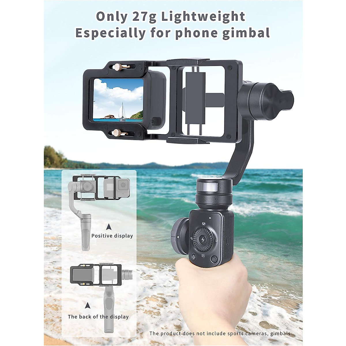 FEICHAO Camera Gimbal Conversion Splint Stabilizer Compatible for DJI Zhiyun Feiyu MOZA DJI, Gopro Hero 9 8 7 6 5 (Metal)