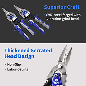 10" Tin snips for Cutting Metal Sheet - Aviation Snips Straight Cut With CR-V Blade&Non-Slip Handel,Max 1.2mm Cutting Thickness,For Cutting Metal Sheet (Metal)