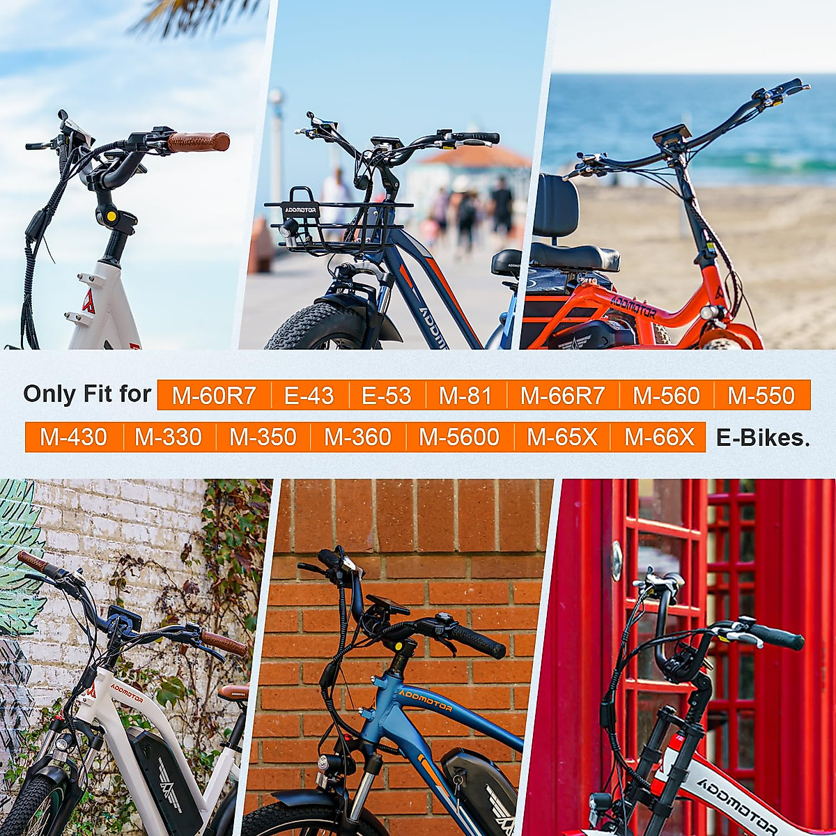 ADDMOTOR 130X Ebike Thumb Throttle with Waterproof Connector, E-Bike Speed Control for Electric Bicycle Scooter Accessories 3 Pin