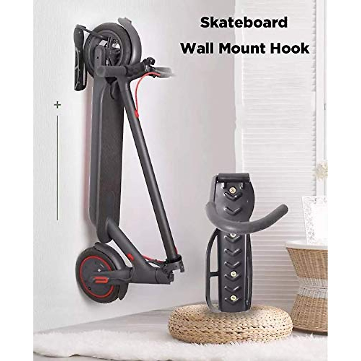 SPEDWHEL Black Wall Mount Hanger for Xiaomi M365 / Pro/Ninebot Es1 Es2 Electric Scooter Material Steel Accessories Max Load 50kg