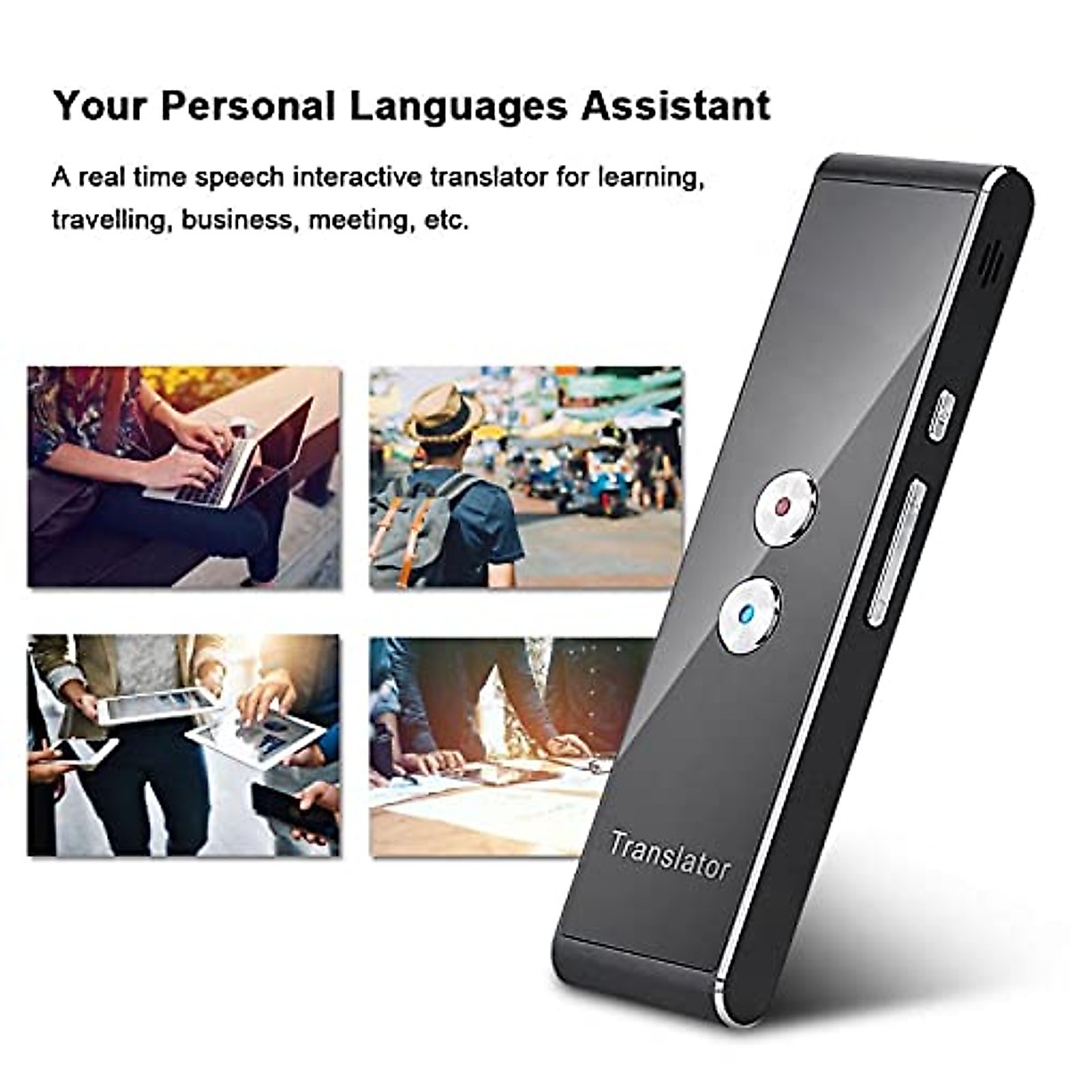 Language Translator, Translate 40 Languages Voice Translator with Intelligent Speech Recognition Technology for Learning, Travelling, Business