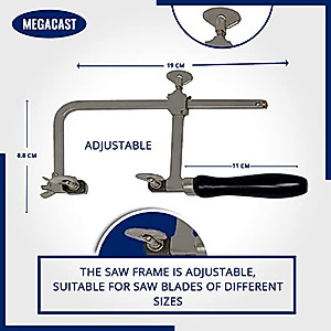 Megacast GERMAN STYLE JEWELERS SAW FRAME with 144 ASSORTED JEWELERS SAW BLADES
