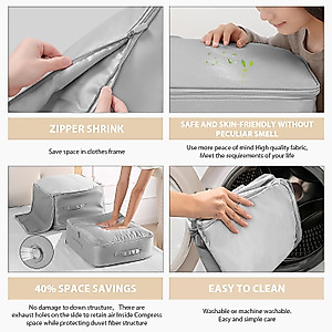 Generic Ultra Space Saving Self Compression Organizer,Clothes Compression Bag,Compression Organizer for Blankets,Moving Organizer Bags for Comforters, Clothes, Blankets (Grey，Large)