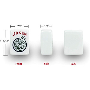 Mose Cafolo American Mahjong Game Set, Pinky Red Carrying Bag,166 Premium White Tiles,4 Color Racks/Pushers,100 Chips,1 Wind Indicator,Western Mahjong Tiles Set,Complete Ma Jong Set