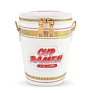 USTYLE Cup Noodle Shaped Crossbody Bag, Cute Party Bag Girl Women Novelty Fashion Daily Use Shoulder Bag (white)