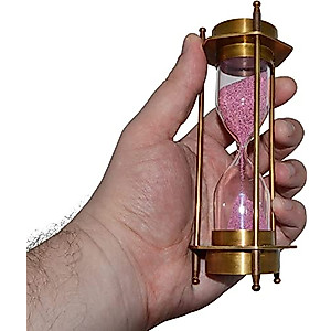 Antique Brass Sand Timer Hourglass with Maritime Brass Compass – Elevate Your Space with Nautical Charm!