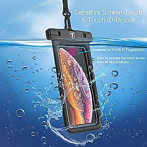Tiflook Waterproof Phone Pouch Floating Case Bag Holder for Samsung Galaxy S22 Ultra S21 Ultra S20 FE S10 A02S A03S A12 A13 A32 A53 Note 20 Ultra Moto G Stylus G Pure G Power G Play LG Stylo 6 5,Black