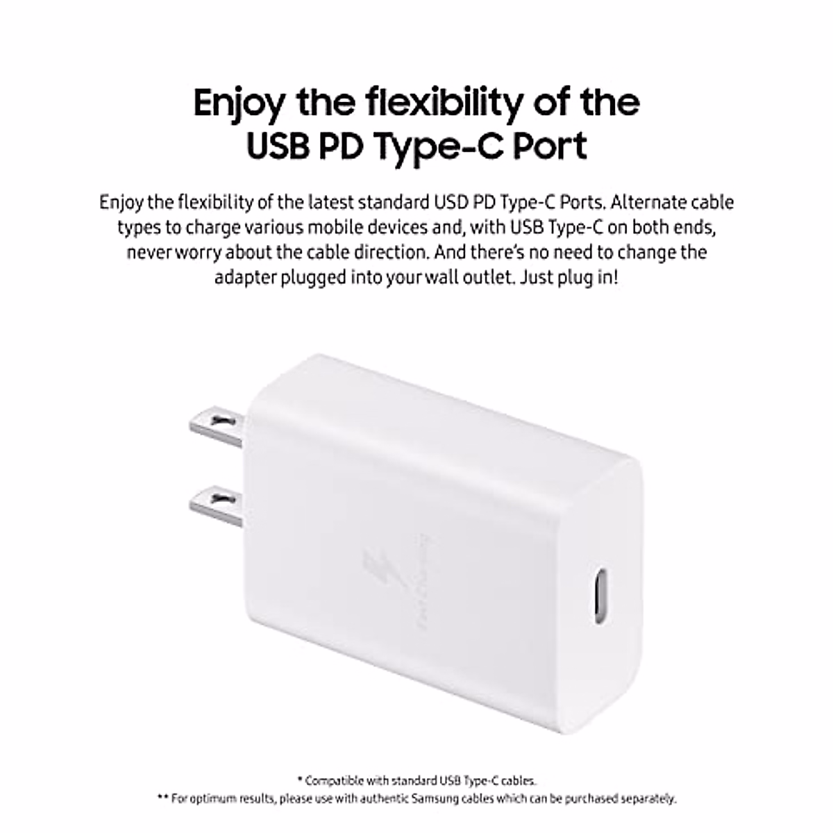 Samsung 15W Wall Charger Type C Only (Cable not Included), White