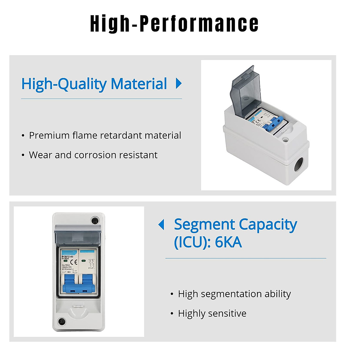 63A 1000V DC Disconnect Switch,PV DC Miniature Circuit Breaker with IP65 Waterproof Distribution Box,Solar Disconnect Switch for Solar Panels