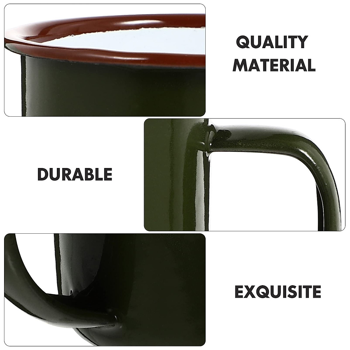 Hemoton Hiking Backpack Enamel Mug Cup Enamel Mug Vintage Iron Water Cup Small Tass Hot Pot Coffee Tin Mug Metal Camping Cup for Tea Beverage Whiskey Wine (Green) Hot Cocoa Mug Camping Gear