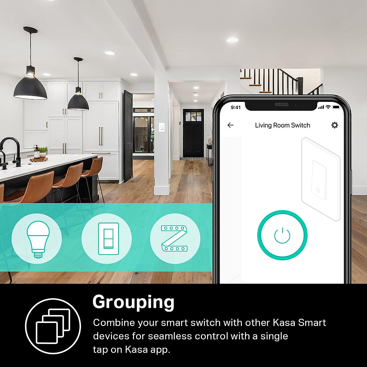 Kasa Smart Light Switch HS200, Single Pole, Needs Neutral Wire, 2.4GHz Wi-Fi Light Switch Works with Alexa and Google Home, UL Certified, No Hub Required , White