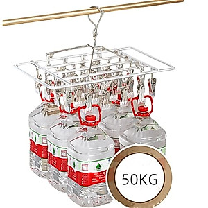 trrcylp Clothes Drying Racks Clip Hangers Metal with 28 Clips Windproof Hook Underwear Hanger Foldable Laundry Clip for Socks Bras (Grey)