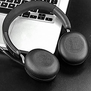 SOULWIT Earpads Replacement for Jabra Evolve2 65 (65MS 65UC USB)/Evolve2 40 (40UC 40MS USB)/Elite 45h On-Ear Wireless Headset, Ear Pads Cushions with Softer Protein Leather