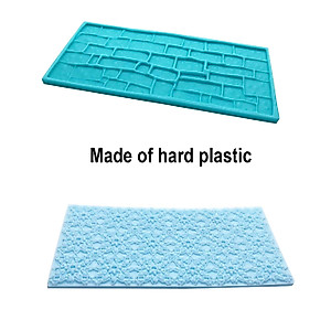 6 Pack Fondant Impression Mat Set Cake Decor Mold Set-Embossed Tree Bark/Flower/Cobblestone Texture Design Sugarcraft Decor Tool for Chocolate Cupcake Topper Wedding Cake