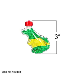 ArtCreativity Sand Art Dinosaur Bottle Necklaces, Pack of 12, Sand Art Craft Kit with Dinosaur Shaped Bottles, Craft Party Supplies and Party Favors for Kids - Sand Sold Separately