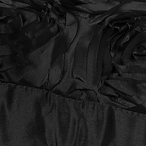 PiccoCasa 3D Flowers Throw Pillow Cover, Romantic Decorative Satin Cushion Cover, Stereo Roses Pillow Cover for Bed Sofa Couch, 16'' x 16'', Black