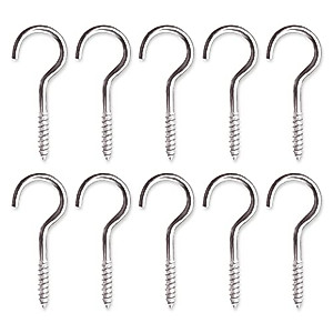 20 Pieces of 1.97 inch Pull Hook 304 Stainless Steel Hook, Round Head Screw Hook, M4 Metal Cup Hook, Indoor and Outdoor Screw Hook, M4x50