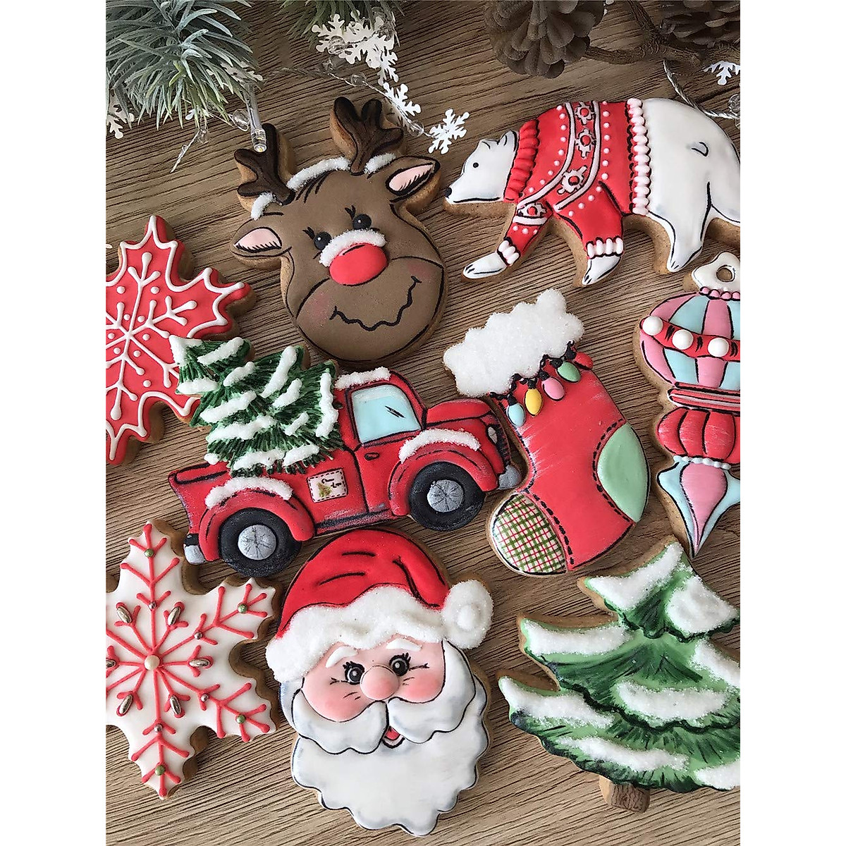 LILIAO Pickup Truck with Christmas Tree Cookie Cutter - 4.9 x 3.6 inches - Stainless Steel