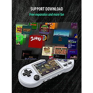EQUITARE Handheld Game Console, Built in 6000+ Games, 3.0 Inch IPS Screen Retro Handheld Game Console, SF2000 Handheld Console Support 7 Emulators & AV Output, Ideal Gift for Kids Adults