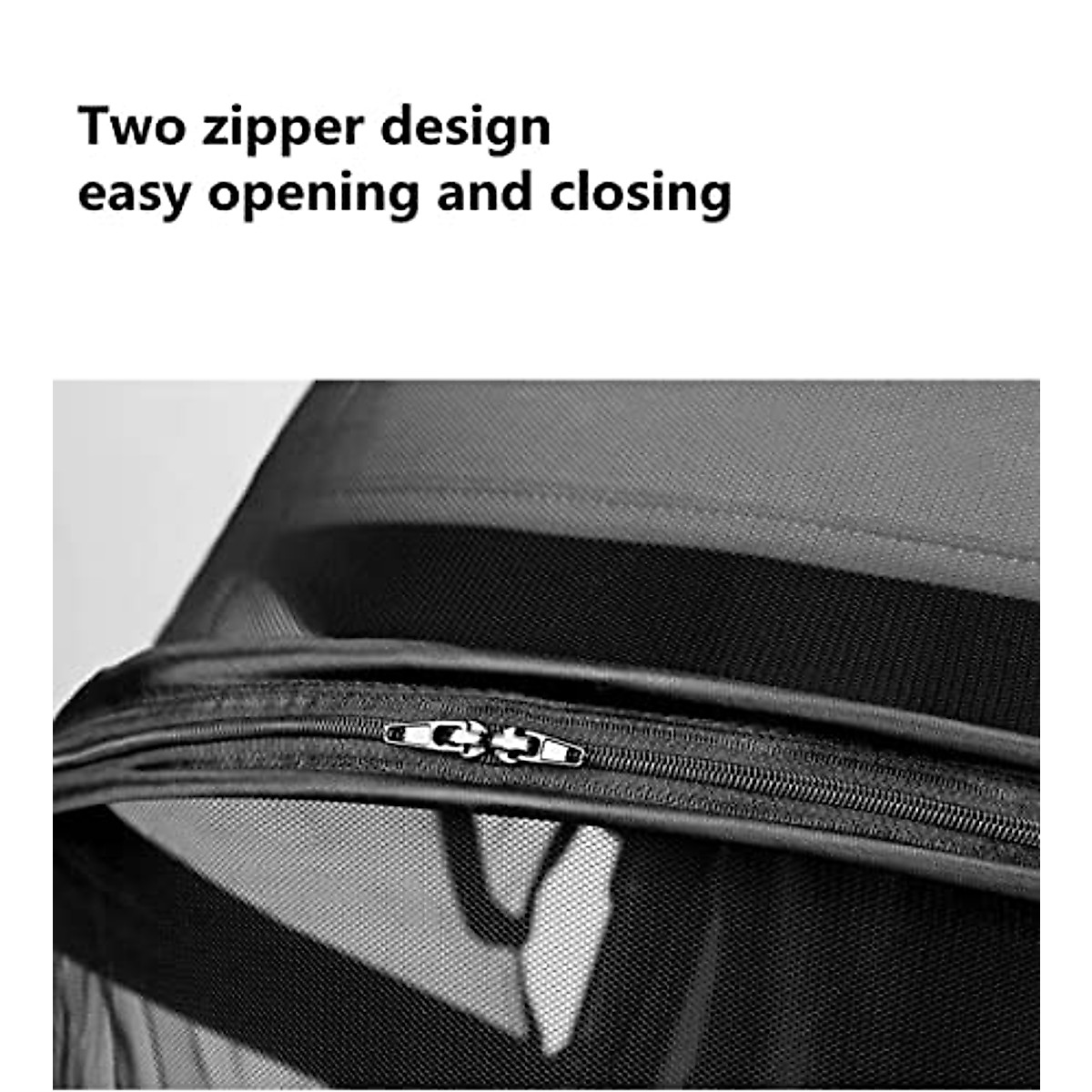 MINILUJIA Universal Foldable Star Mosquito Net and Storage Bag for Baby Stroller with Zipper Visible Breathable Sun Cover Bassinet Mesh Cover for Car Seat,Bassinets,Cradles,Cribs (Black with Star)