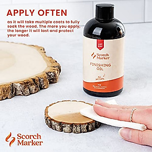 Scorch Marker Craft Wood & Cutting Board Finishing Oil Food Grade - Coconut Oil/NO Mineral Oil - Wood Conditioner for Craft Projects, Cutting Boards, and Kitchen Utensils