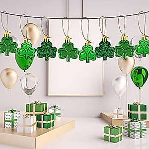 24Pcs St Patrick's Day Shamrocks Ornaments - Shamrocks Decorations |St Patrick's Day Hanging Clover | Romantic Day St Patrick's Day Decorations