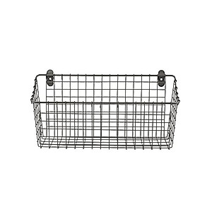 Spectrum Diversified Vintage Wall Mount Storage Basket, X-Large (Pack of 1), Industrial Gray
