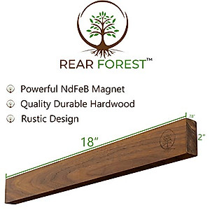 Walnut Magnetic Knife Bar | 18 Inch | Powerful Magnetic Bar in Premium Walnut Hardwood | Multipurpose Storage for Any Metal Items | Easy Installation on Any Surface