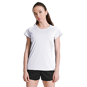 CADMUS Women's Workout Shirts for Running Yoga Tee Shirts Dry Fit,3 Pack,2501,Black & Blue & White,Small