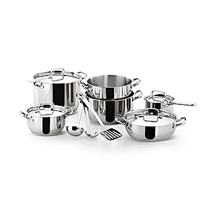 Lagostina Sfiziosa Saucepan Set, Stainless Steel, 13-Piece