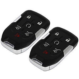 ANGLEWIDE 2pads Car Key Fob Keyless Entry Remote SHELL CASE Replacement for GMC DENALI XL 14-18 (FCC HYQ1AA) 6 Buttons