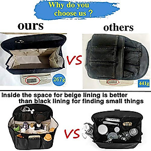 (New 3rd UPGRADE) Nylon Backpack Organizer Insert large, Backpack Organizer Insert , Women Backpack For Mummy Coach MCM LV JanSport Anello (Large, Pink) …