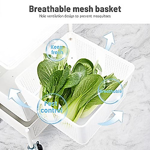 WINTECY 4 Tiers Rotating Kitchen Storage Shelf, Multi-Layer Floor Standing Shelf Fruit Vegetable Storage Basket Household Storage Rack for Kitchen, Living Room