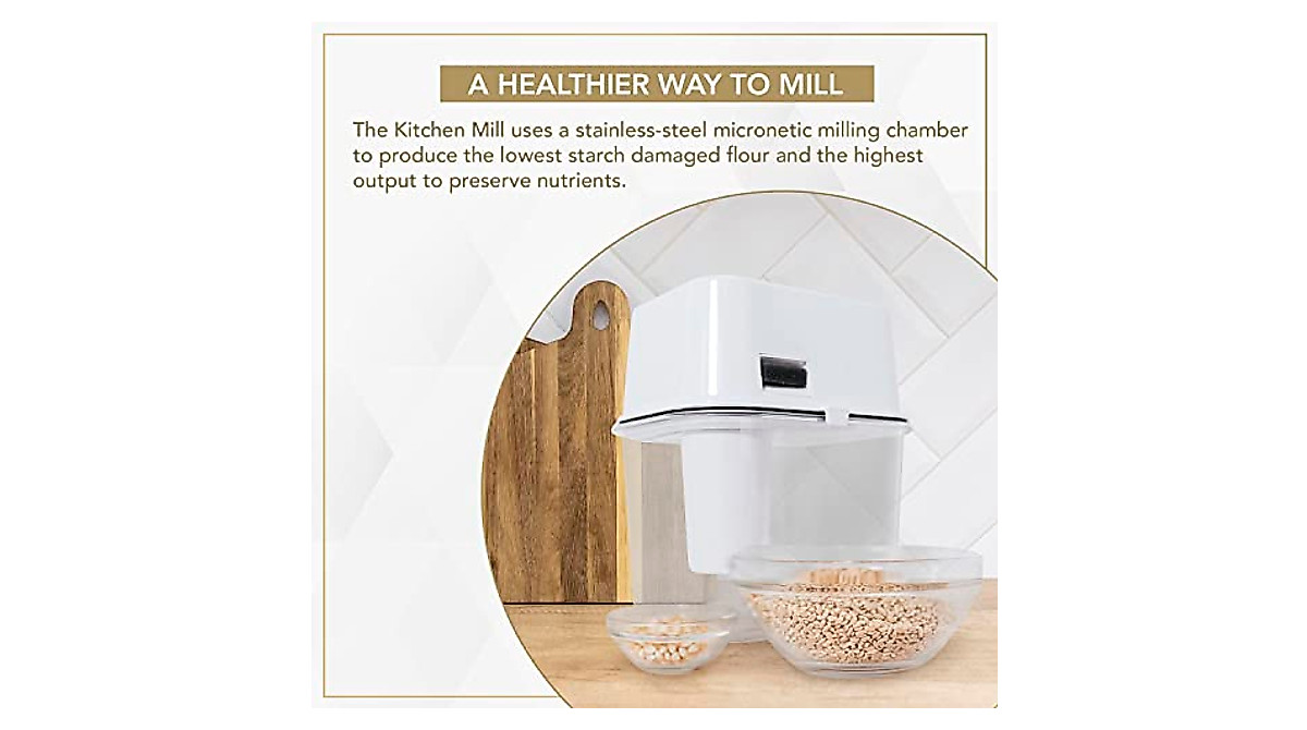The Kitchen Mill Electric Grain Mill - Fast & Durable Home Flour Maker