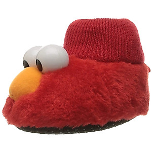 Sesame Street Kids Cookie Monster Puppet Slipper, Red, US 3-4 Unisex Toddler