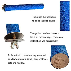 Hamiledyi Parrot Cage Perches Stand Pole,Bird Stand Sand Perch Toy Parakeet Paw Grinding Stick and Beak Colorful Cage Accessories for Conures Cockatiels Lovebirds Budgies Rest