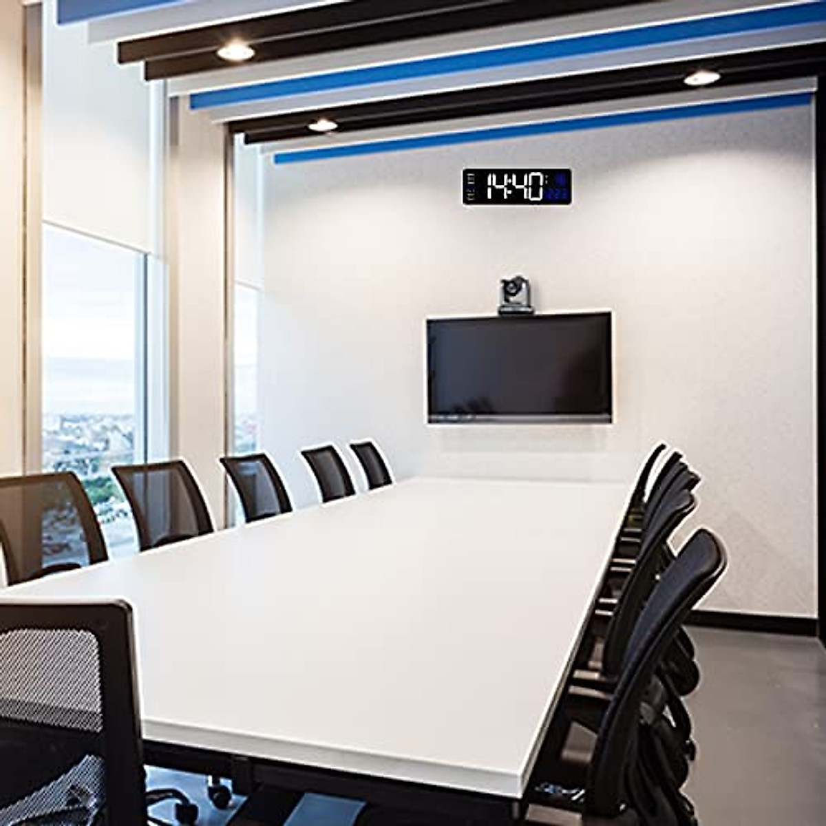 Ashionee Wall Clock, Digital Wall Clock, 16.2 in Large Digital Wall Clock, LED Digital Wall Clock with Remote Control for Living Room Decor