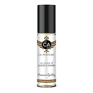 CA Perfume Impression of Angel's Share For Women & Men Replica Fragrance Body Oil Dupes Alcohol-Free Essential Aromatherapy Sample Travel Size Concentrated Long Lasting Attar Roll-On 0.3 Fl Oz/10ml